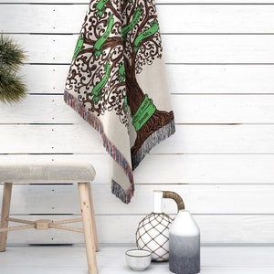 Custom Family Tree Woven Blanket | Personalized Family Tree Throw ...