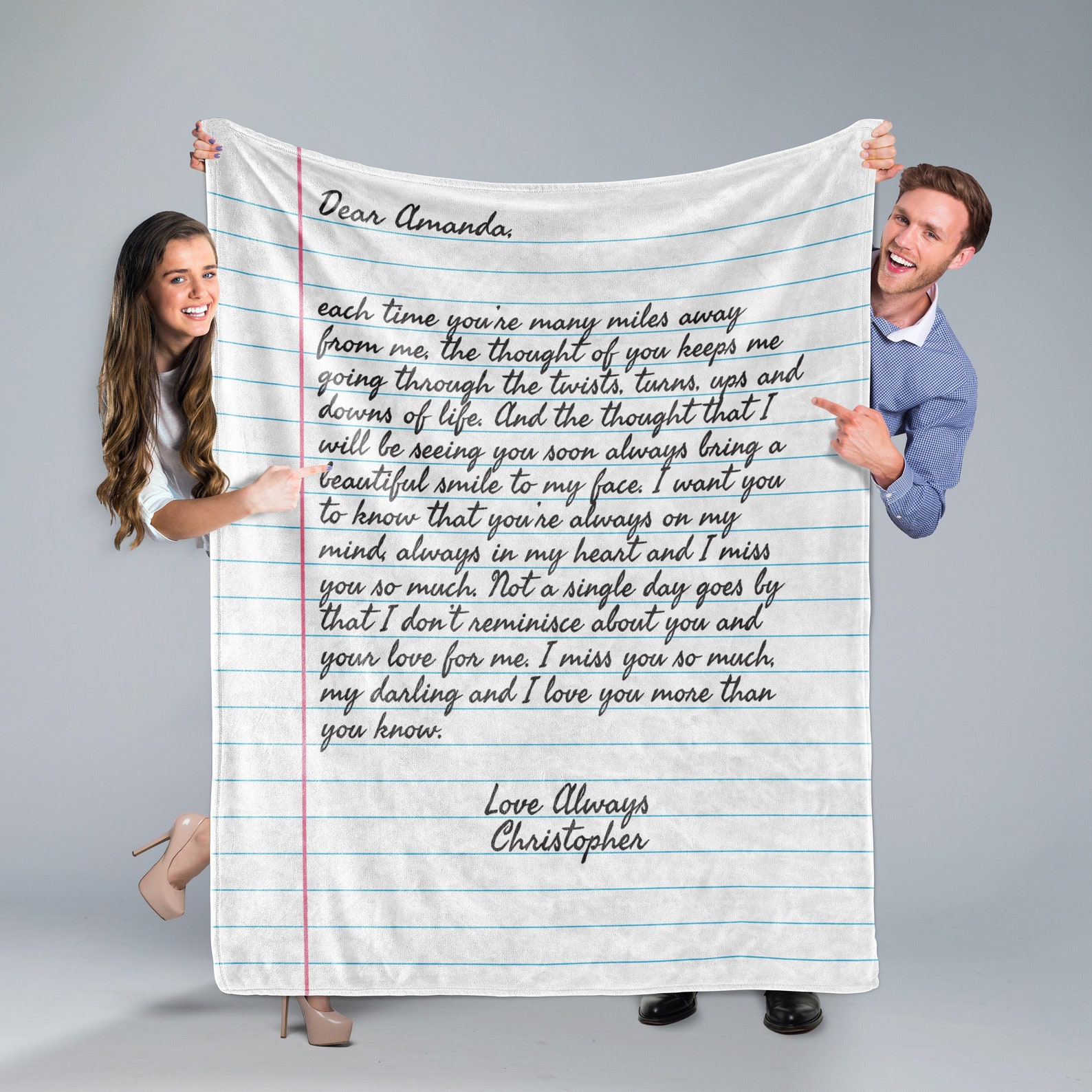 Custom Letter Note Throw Blanket Ruled Paper - Etsy