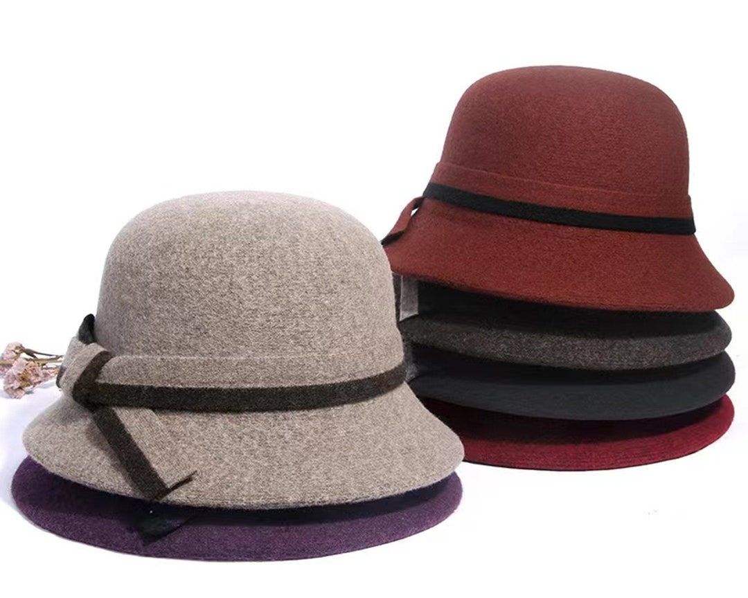 Handmade Wool Hat Wool Bucket Hat for Women Spring Fall - Etsy