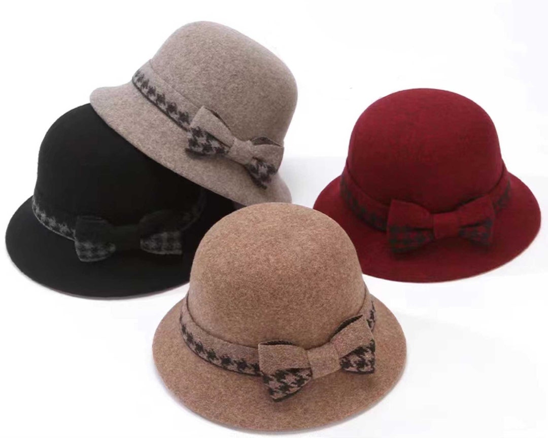 Handmade Wool Hat Wool Bucket Hat for Women Spring Fall - Etsy UK