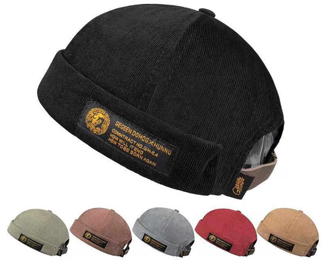 Buy Vintage Docker Cap, Brimless Hat, Corduroy Docker Hat, Breathable ...