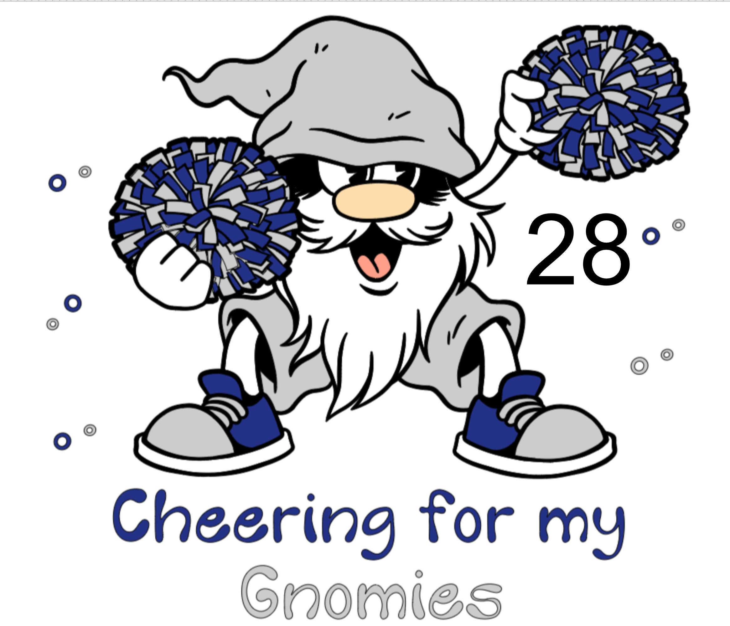 Tshirt Gnome Cheerleader Cheer Team Colors 5 Cheering for My Gnomies ...
