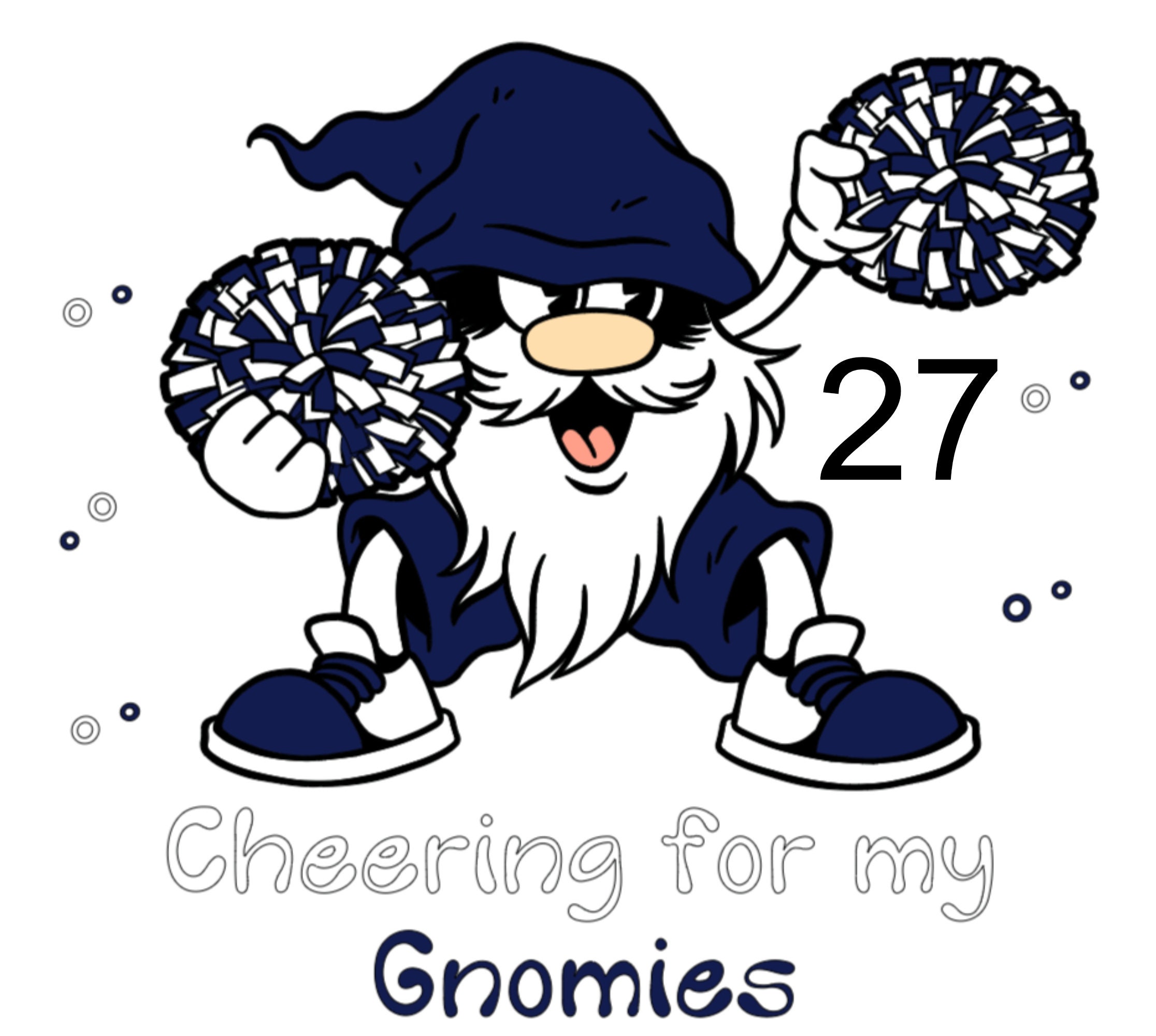 Tshirt Gnome Cheerleader Cheer Team Colors 5 Cheering for My Gnomies ...