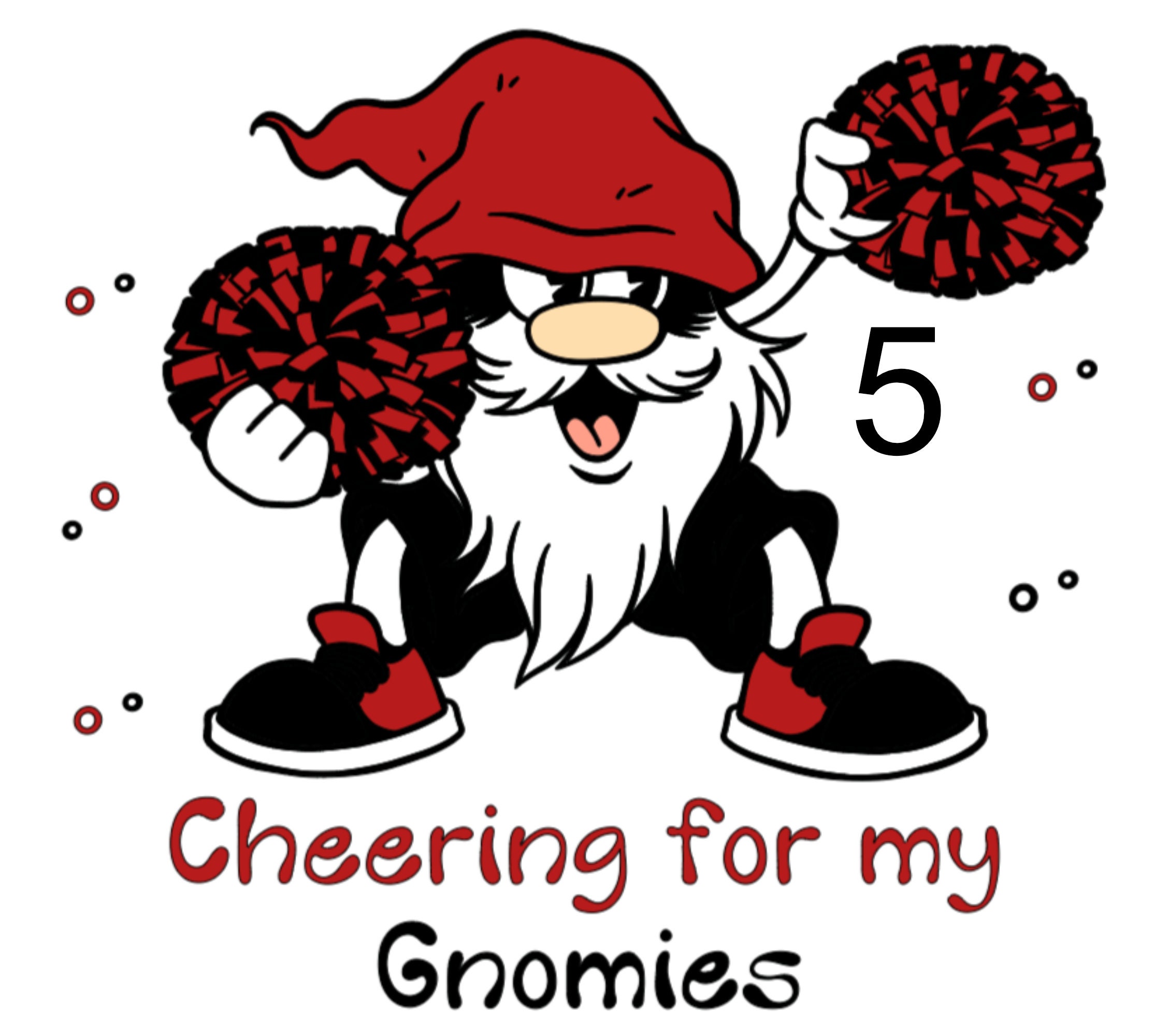 Tshirt Gnome Cheerleader Team Colors 1 Cheering for My Gnomies - Etsy