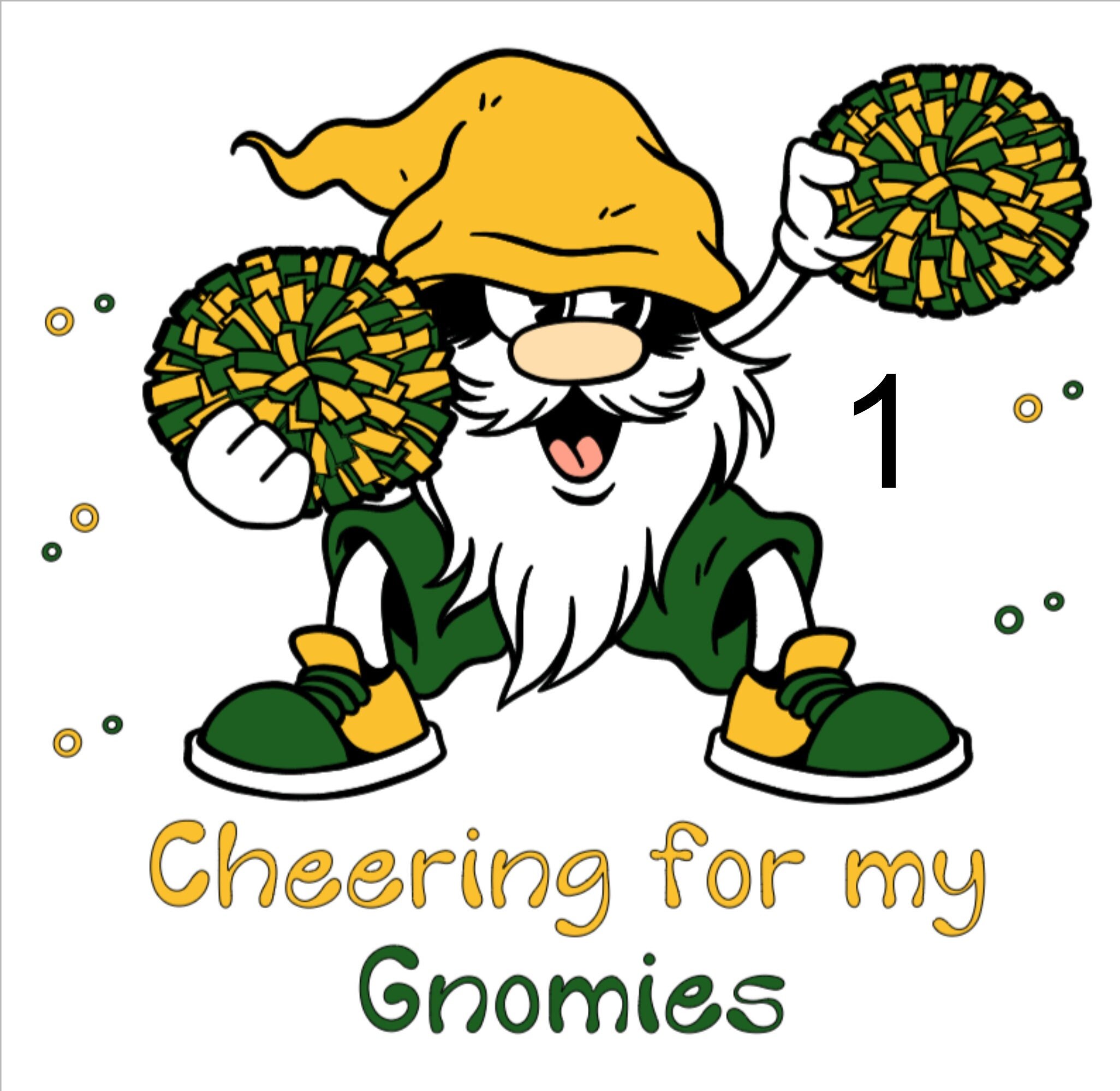 Tshirt Gnome Cheerleader Team Colors 1 Cheering for My Gnomies - Etsy