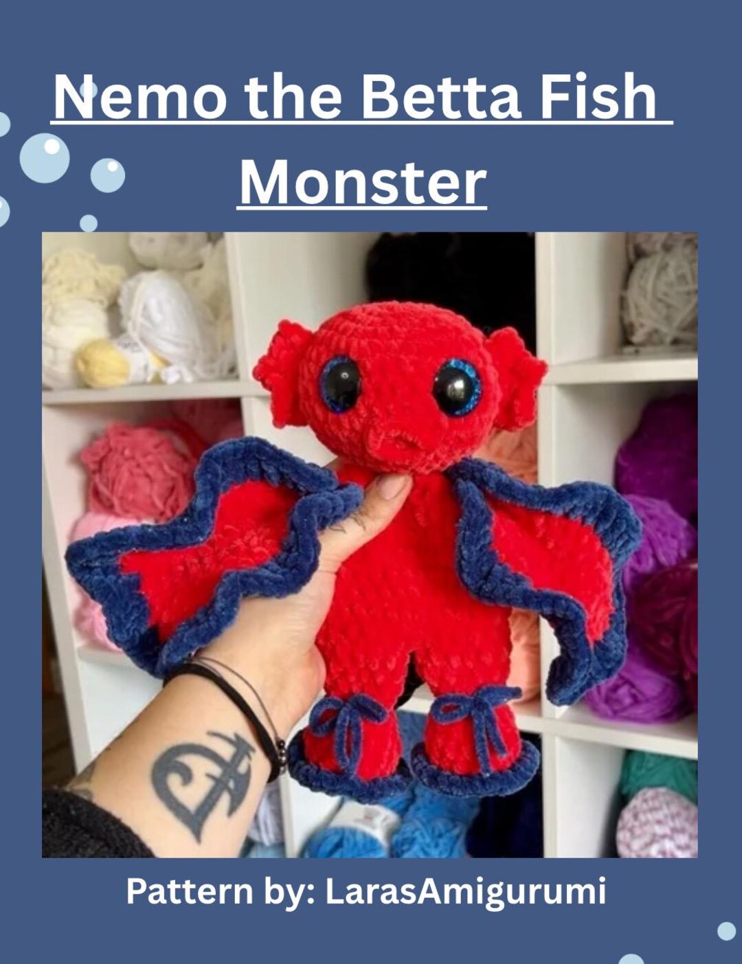 Nemo Betta Fish Monster Crochet Pattern (PDF English) - Etsy