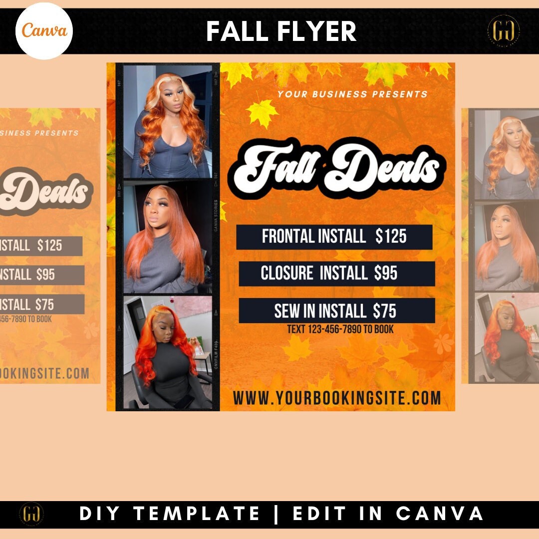 Fall Flyer, Fall Season Flyer, Hello Fall Flyer, DIY Flyer, Booking ...