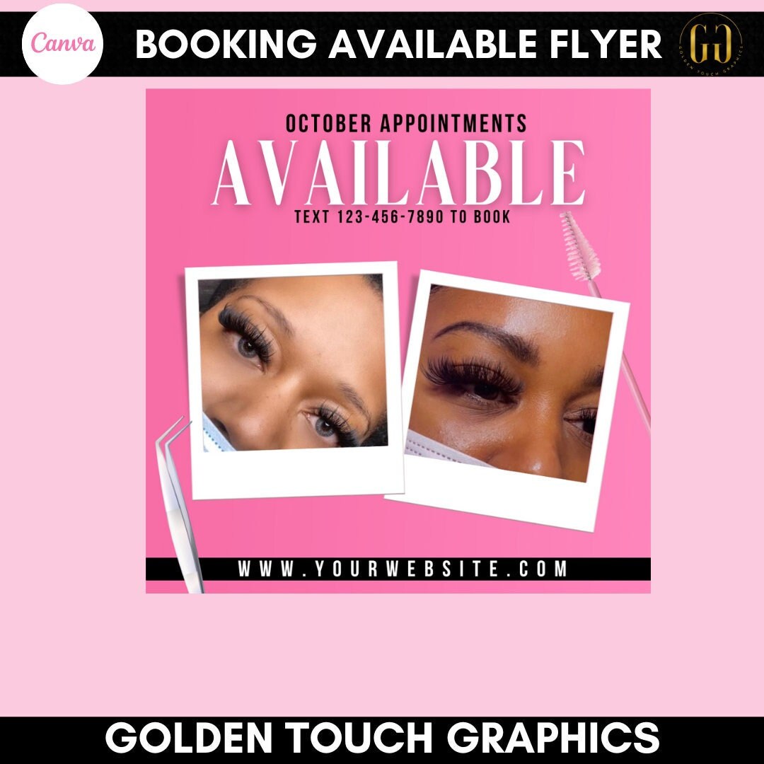 Lash Appointment Flyer, Lash Tech Flyer, Fall Booking Flyer ...
