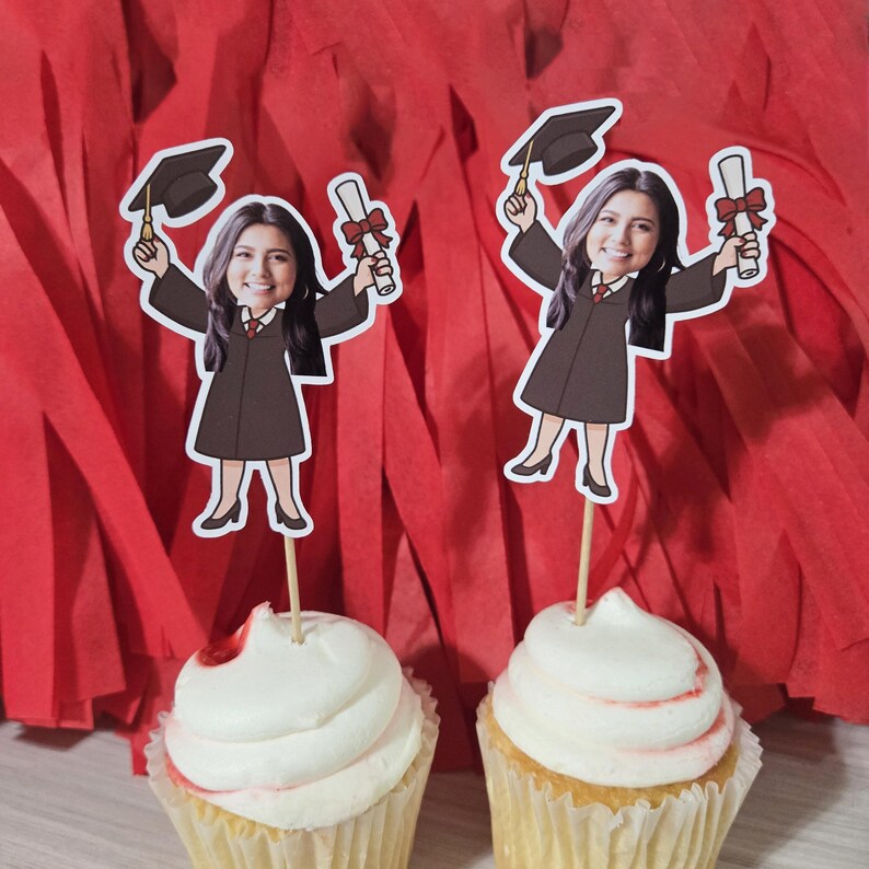 Personalized Graduation Cupcake Toppers: Custom Face Decorations - Etsy