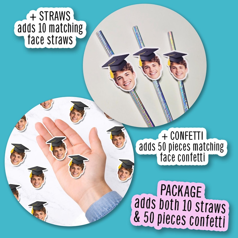 Custom Face Banner With Mortarboard Cap: Personalized Photo Graduation ...