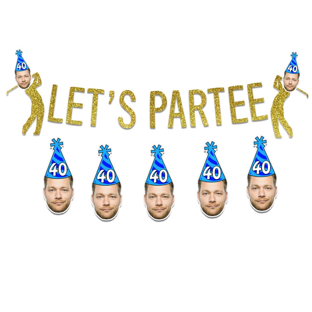 Custom Head Birthday Golf Let's Par Tee Banner With Optional Custom ...