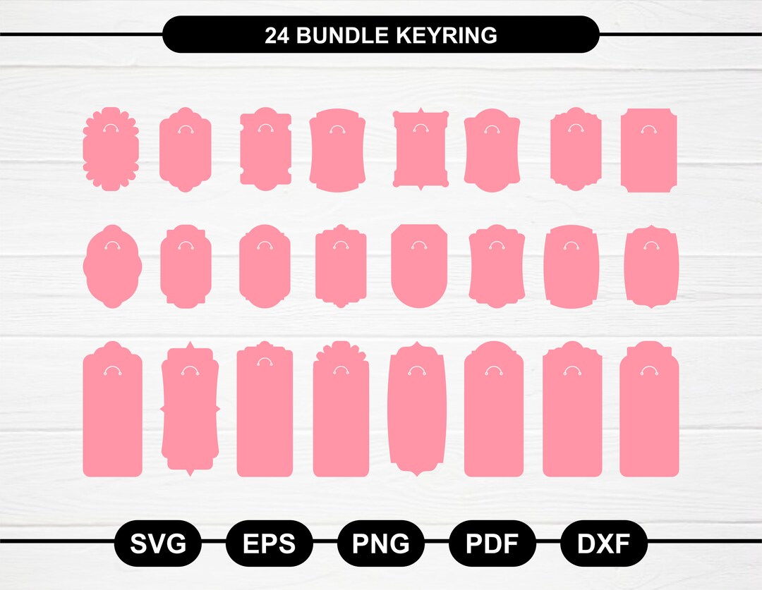 Keyring Display Card Svg Bundle, Key Ring Tag Svg, Keychain Svg ...