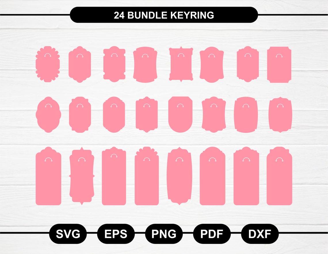 Keyring Display Card Svg Bundle, Key Ring Tag Svg, Keychain Svg ...