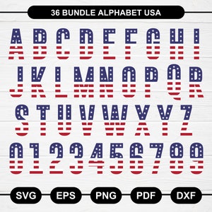 USA Flag Alphabet Svg, American Font Svg, American Flag Font Svg ...