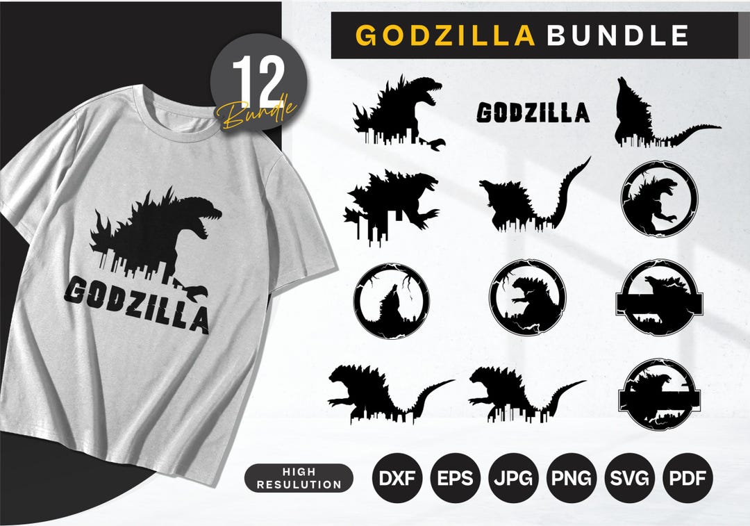 Godzilla Svg, Godzilla Attack Svg, Godzilla Bundle Svg, Godzilla ...