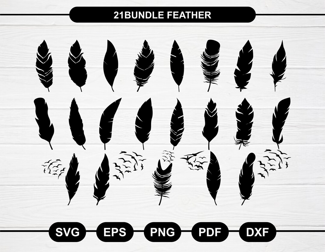 Feather Svg, Feather Svg Bundle, Feather Clipart, Feather Earring ...