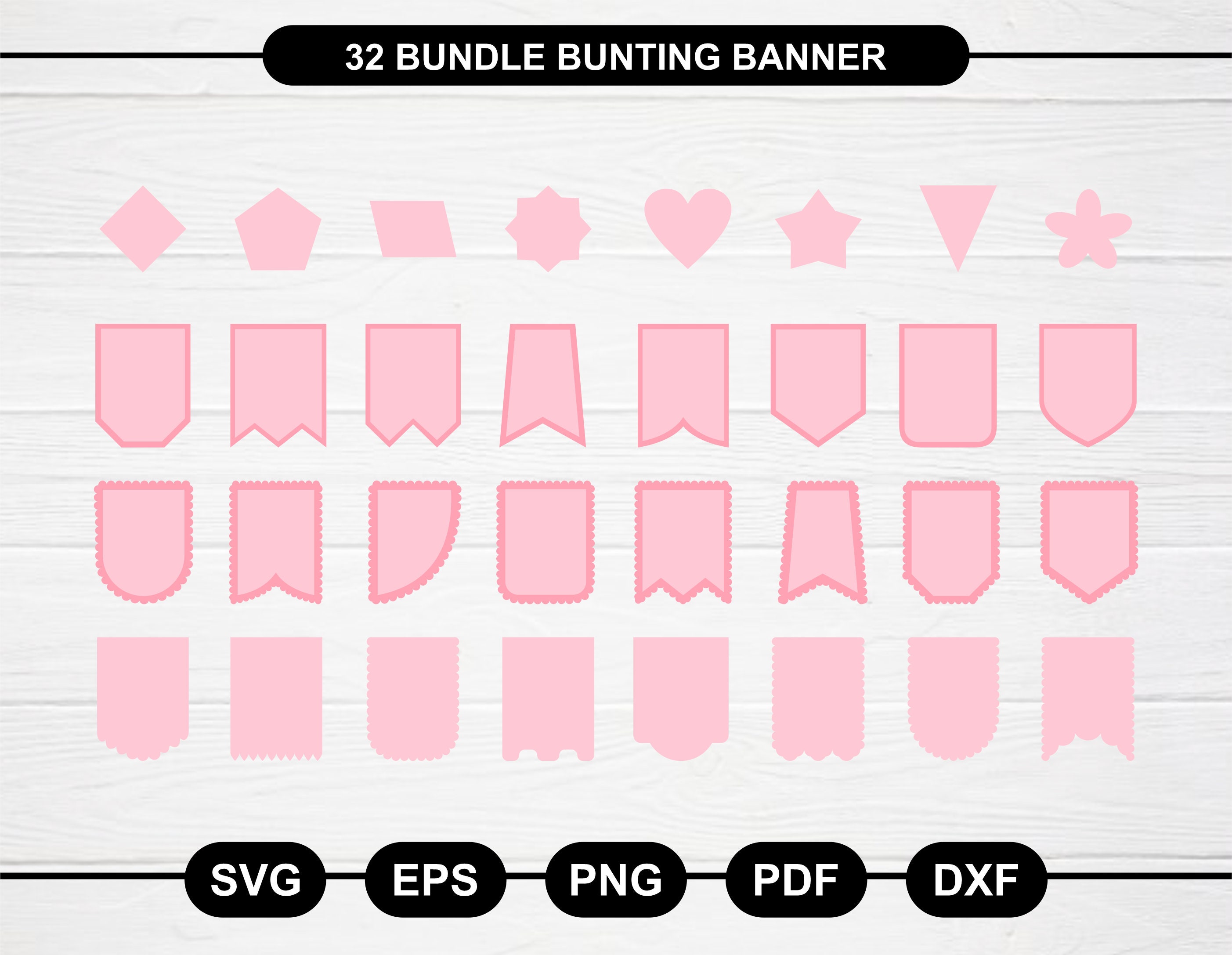 Bunting Svg, Bunting Banner Svg, Bunting Flags, Bunting Birthday Party ...
