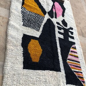Colorful Moroccan Berber Shaggy Area Rug, Azilal Abstract Boho Rug. - Etsy