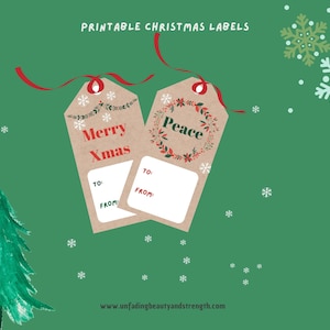 Printable Christmas Labels - Etsy