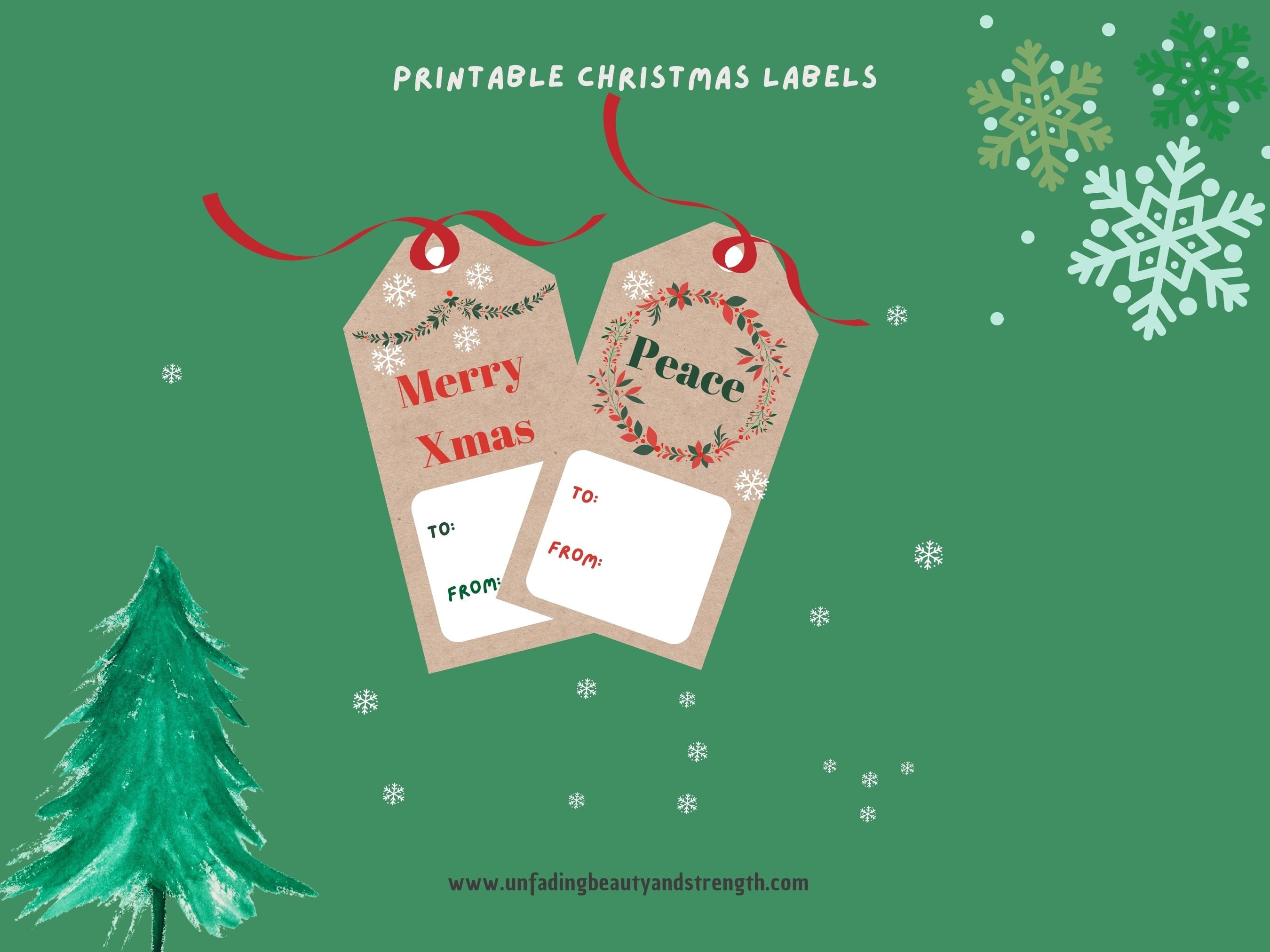 Printable Christmas Labels - Etsy