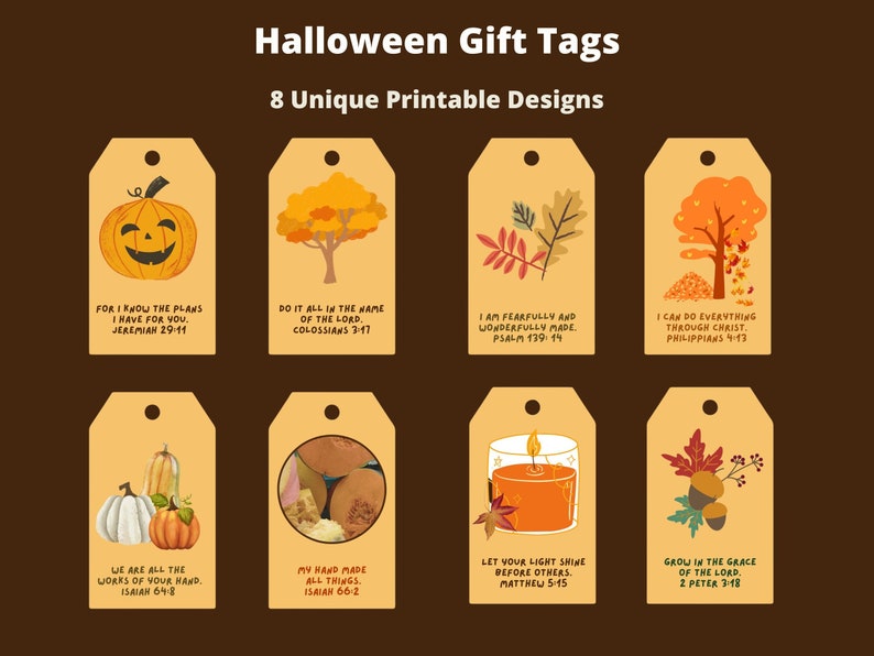 Halloween Gift Tags: 8 Printable Designs - Etsy