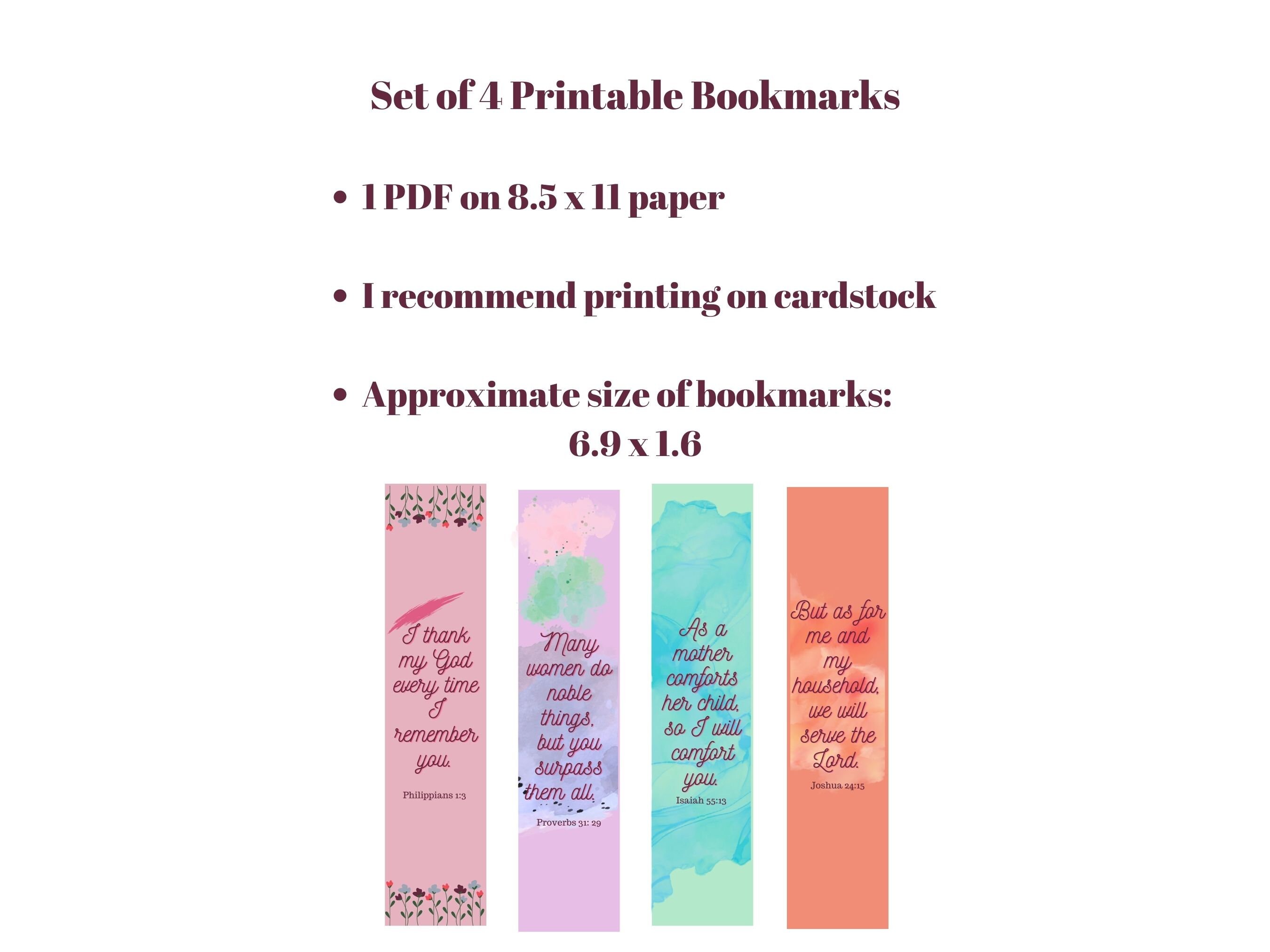 Encouraging Verses for Moms: 4 Unique Printable Bookmarks - Etsy