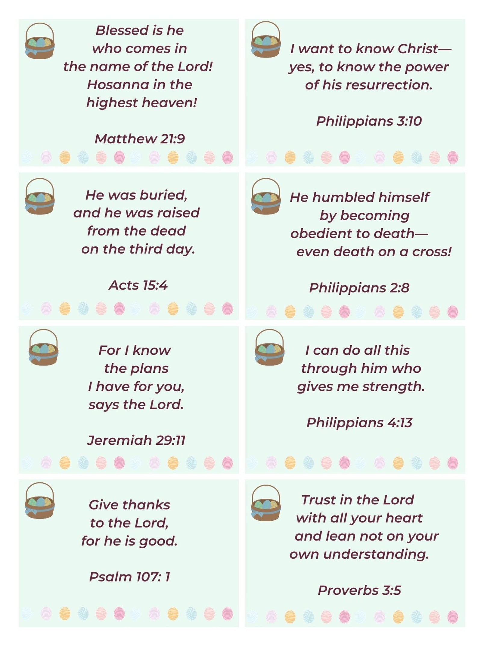 Easter Printable, Bible Verses for Easter, Bible Verses to Encourage ...