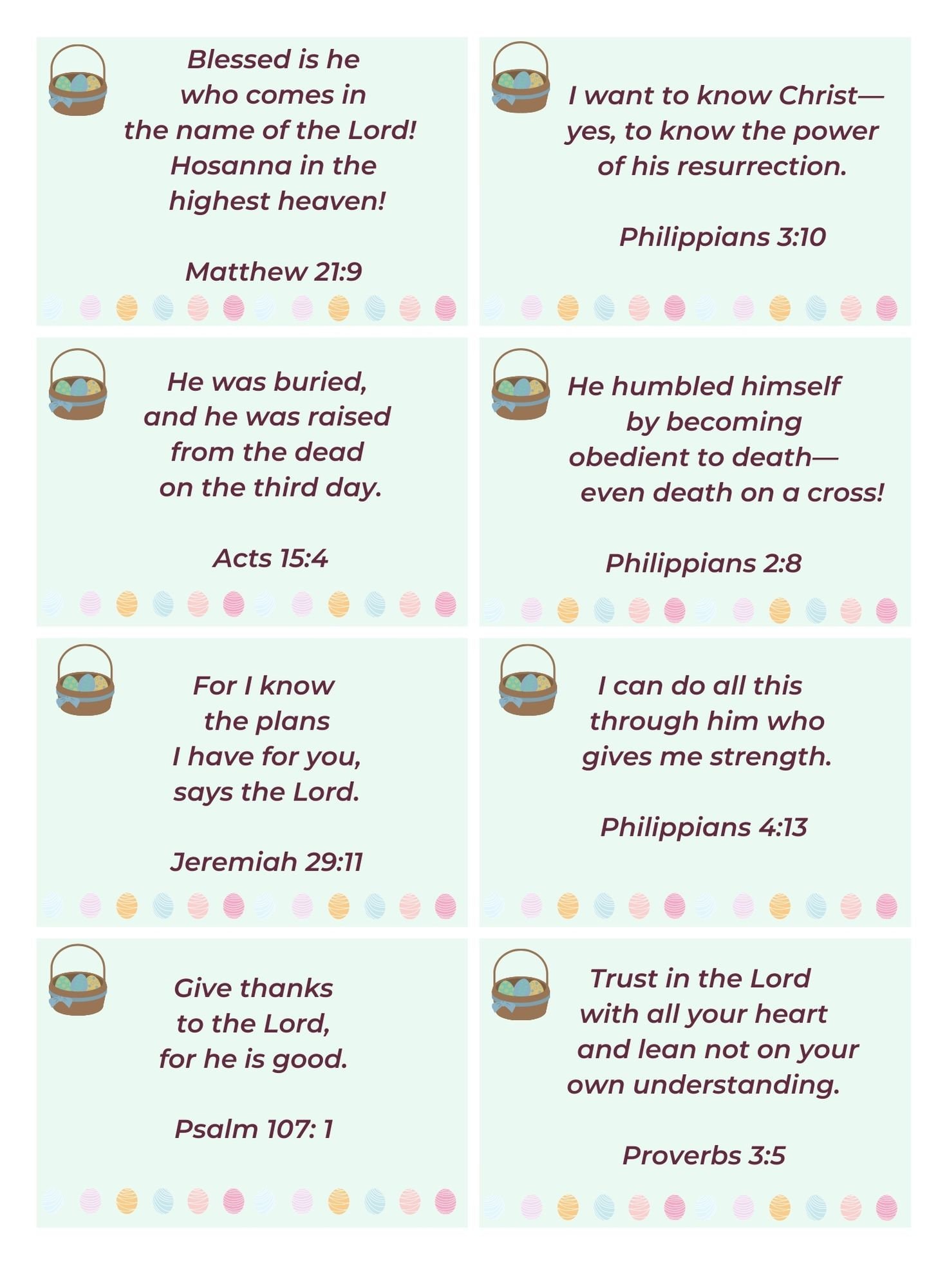 Easter Printable, Bible Verses for Easter, Bible Verses to Encourage ...