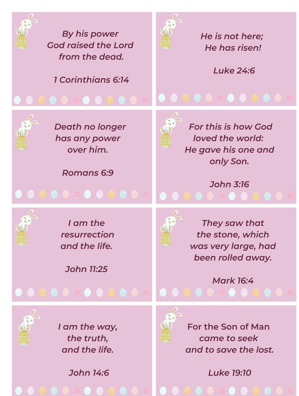 Easter Printable, Bible Verses for Easter, Bible Verses to Encourage ...
