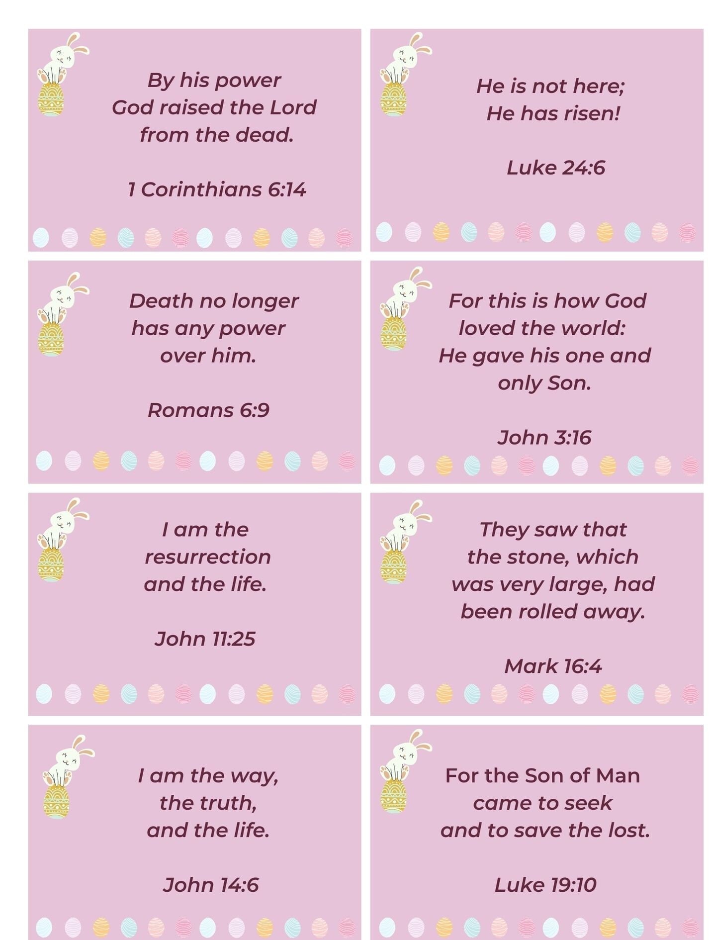 Easter Printable, Bible Verses for Easter, Bible Verses to Encourage ...