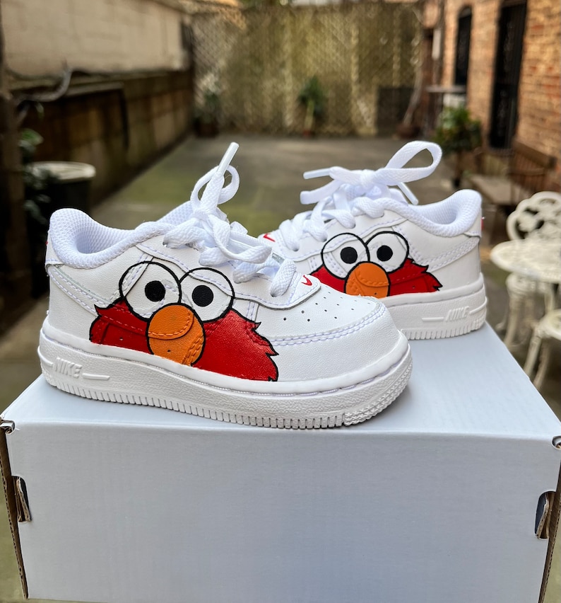 Custom Nike Air Force 1 Hand Painted Sneakers Elmo - Etsy
