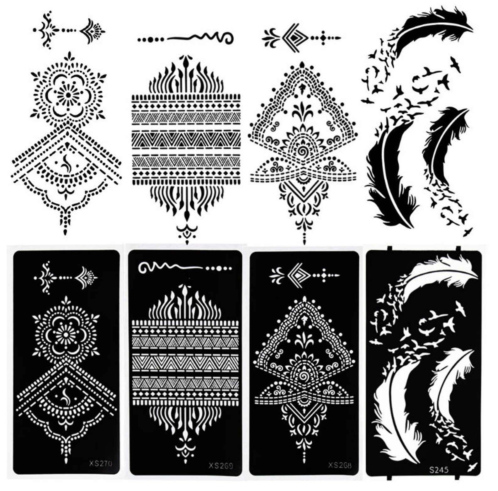 Henna Tattoo Stencils Reusable Self Adhesive Temporary Hand - Etsy UK