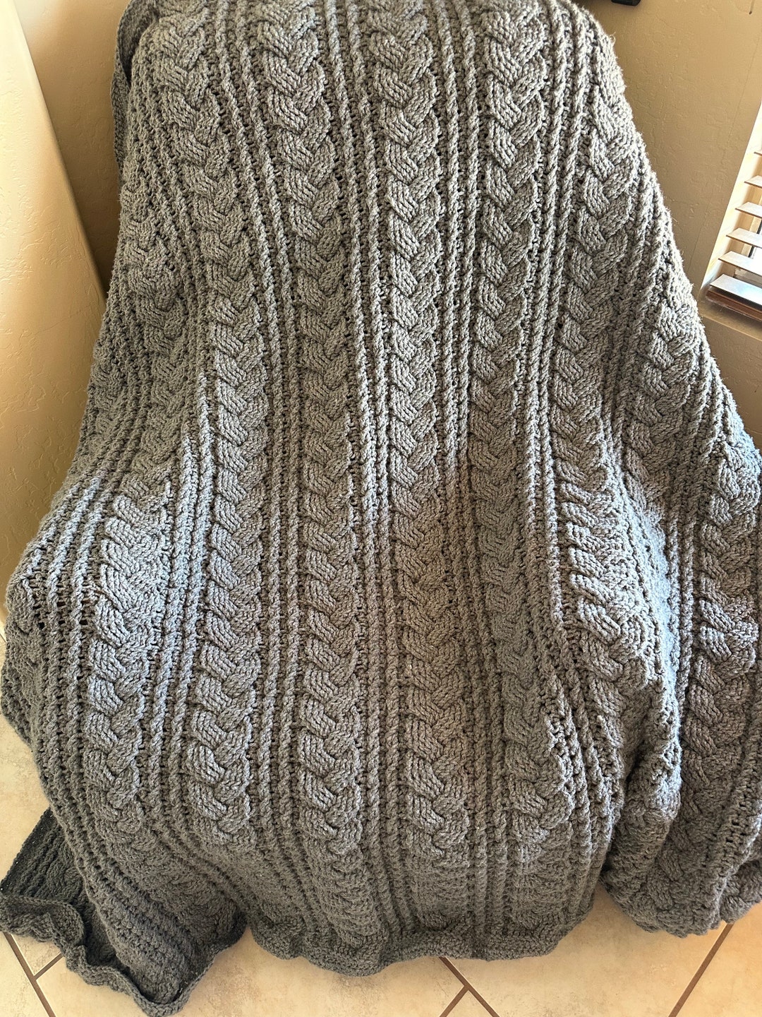 Braid and Twisty Blanket - Etsy
