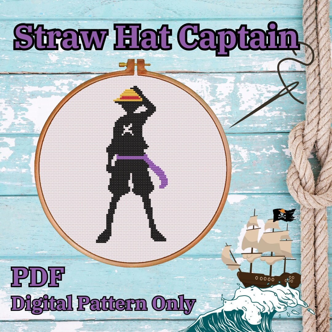 Monkey D. Luffy Inspired Cross Stitch Pattern - Digital PDF - Etsy