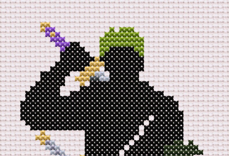 Roronoa Zoro Inspired Cross Stitch Pattern - PDF Digital Download - Etsy