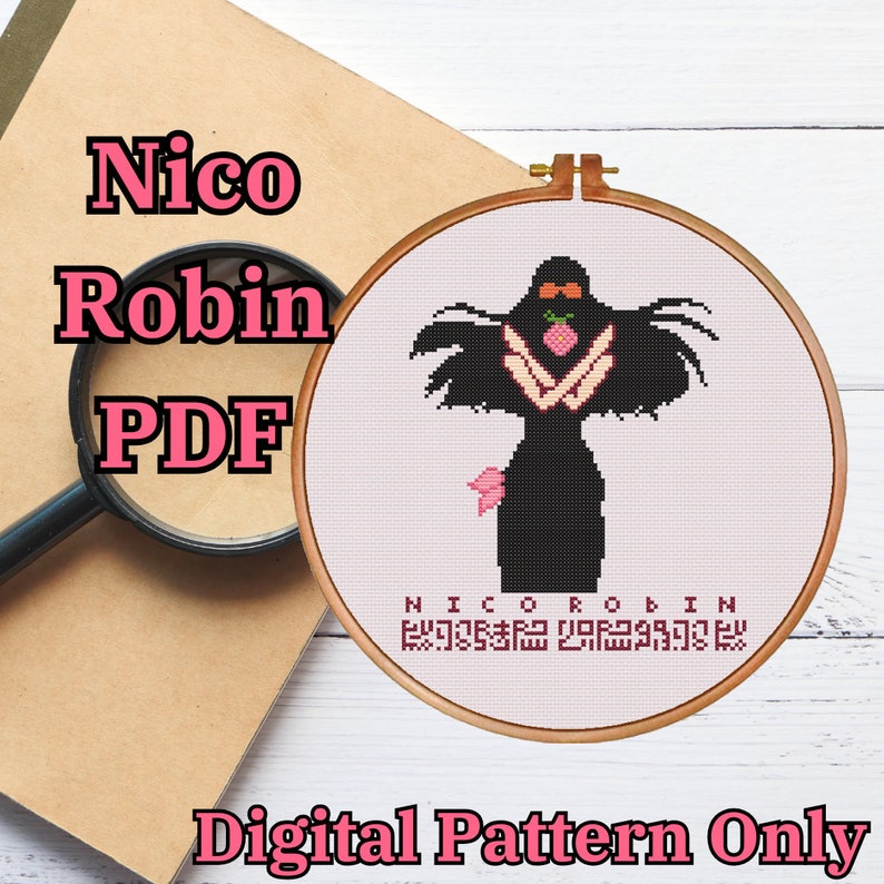 Nico Robin Shadow Cross Stitch Pattern - Digital PDF - Etsy