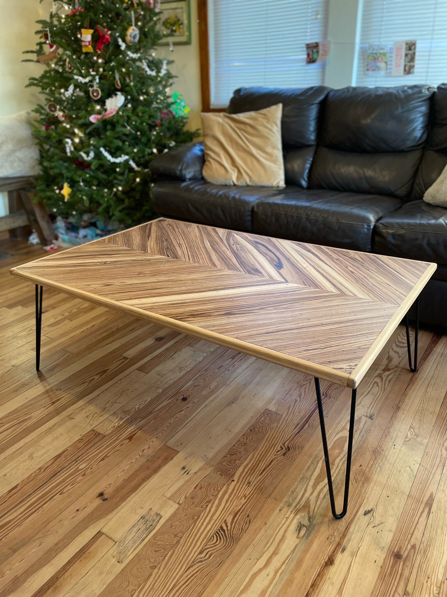 Chevron Zebrawood Coffee Table - Etsy