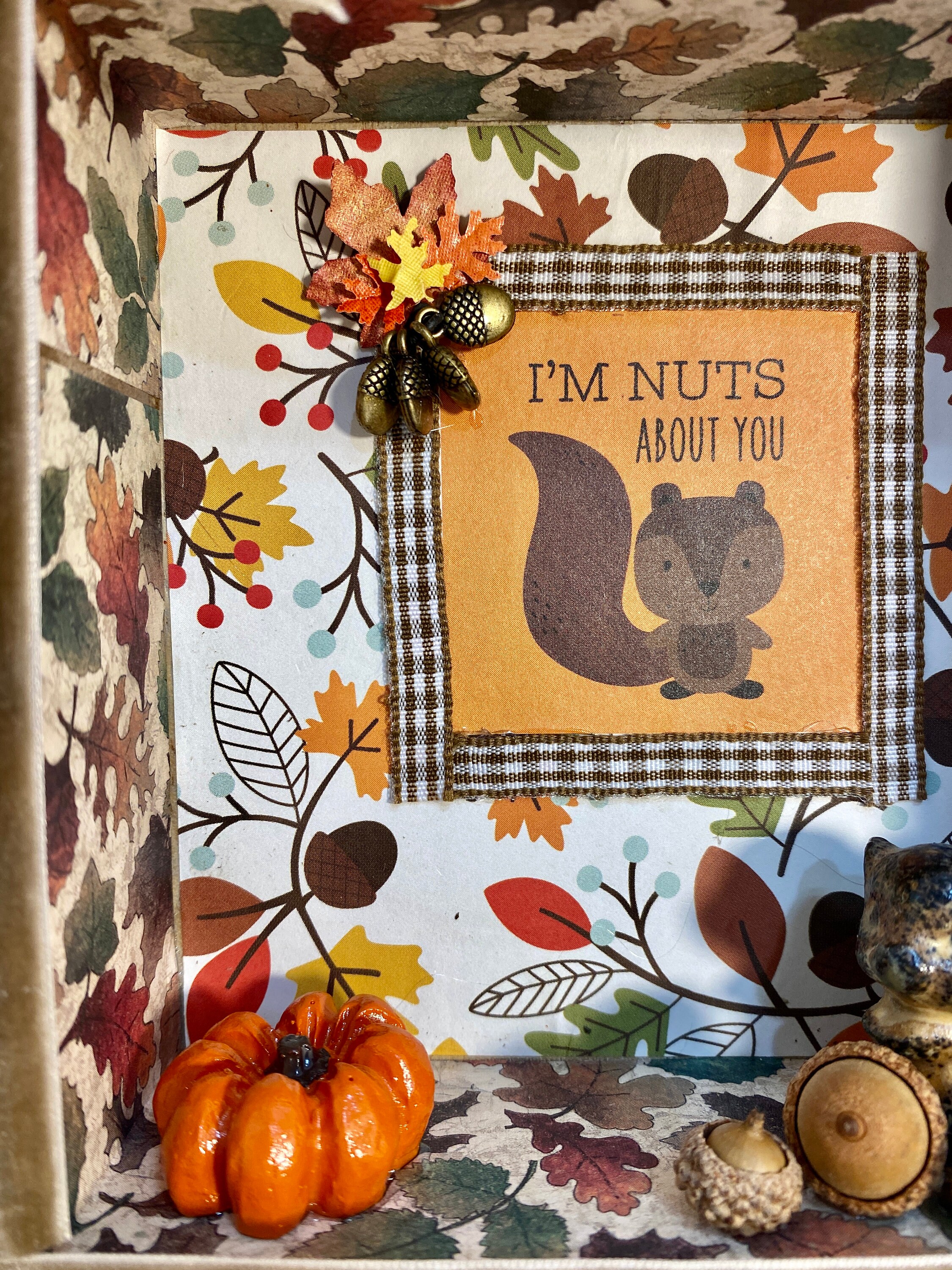 Squirrel, Fall, Autumn, Leaves, Pumpkins, Gift, Decoration, Diorama ...