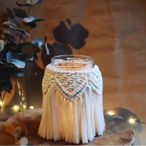 Macrame Candle Holder - Etsy