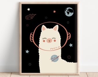 Llama Kid Wall Art - Etsy