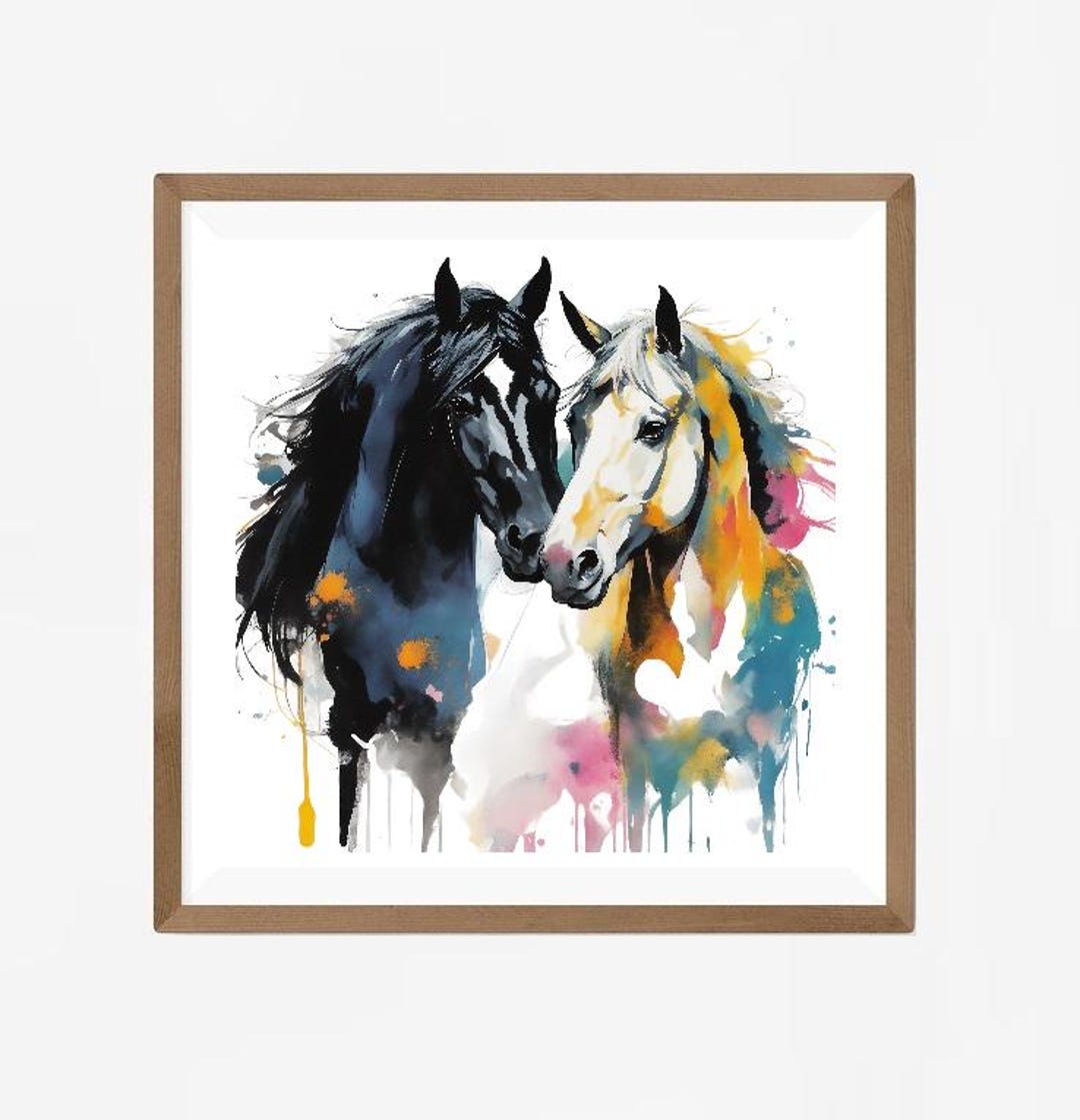 Horse Duo Wall Art Printable – Instant Digital Download JPG PNG Clipart ...