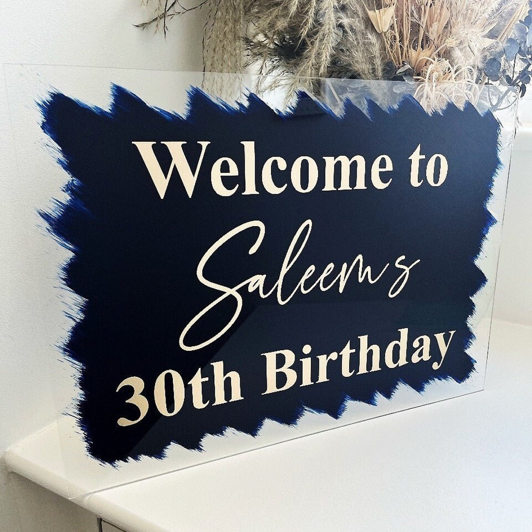 Personalised Happy Birthday Sign - Birthday Party - Welcome Sign - Etsy UK