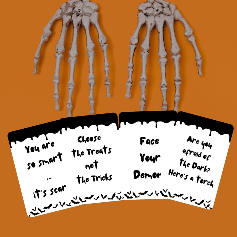 Halloween Spooky Affirmation Printable Cards - Etsy
