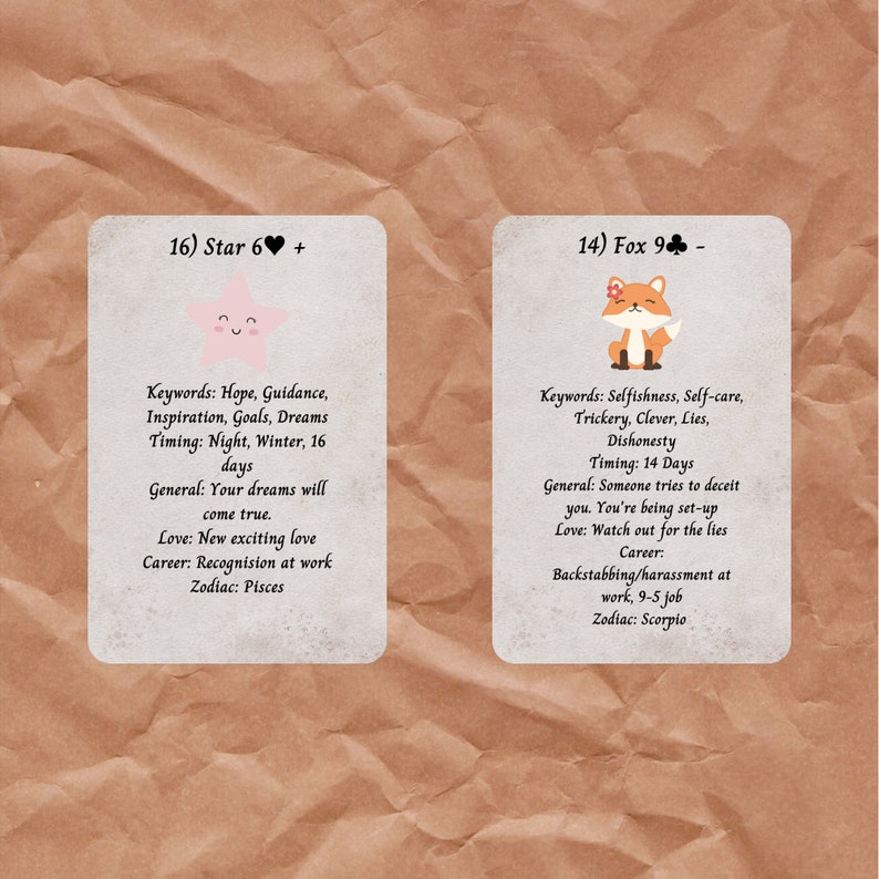 Lenormand Card Collection: Symbols and Meanings, Lenormand Cards With ...