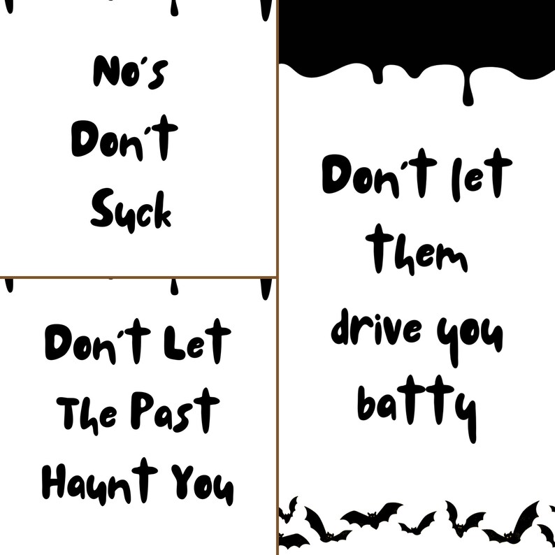 Halloween Spooky Affirmation Printable Cards - Etsy