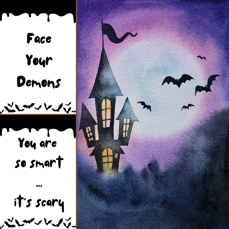 Halloween Spooky Affirmation Printable Cards - Etsy