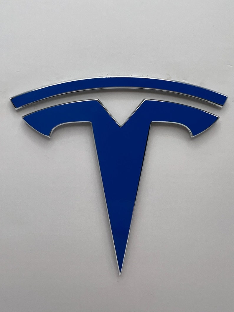Gloss Blue Tesla Model 3 Trunk, Frunk and Steering Wheel Logo Decal 3M ...