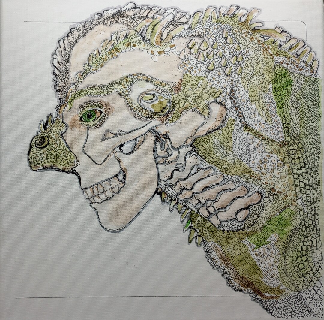 Humanoid Lizard Fantasy/horror Portrait - Etsy