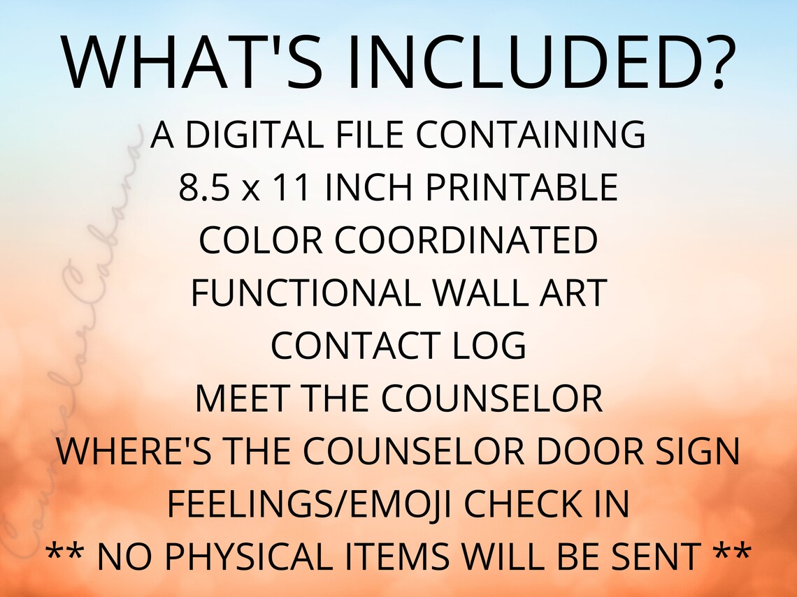 School Counselor Autumn Fall Office Decor Collection, School Office Art ...