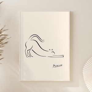 Picasso Print, Cat Sketch Print, Picasso Cat Wall Art, Picasso Cat ...
